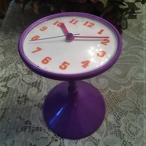 Accents | Vintage Retro Purple Pedestal Clock | Poshmark